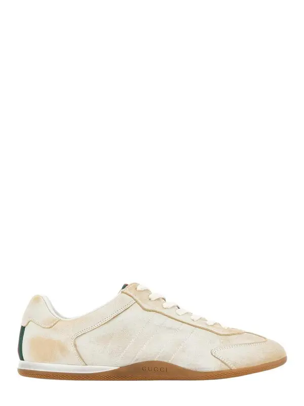 Gucci Ivory Leather Shift Sneakers - White