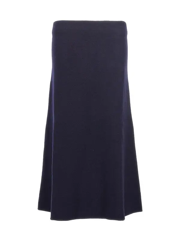 JIL SANDER Long Wool Skirt - Blue