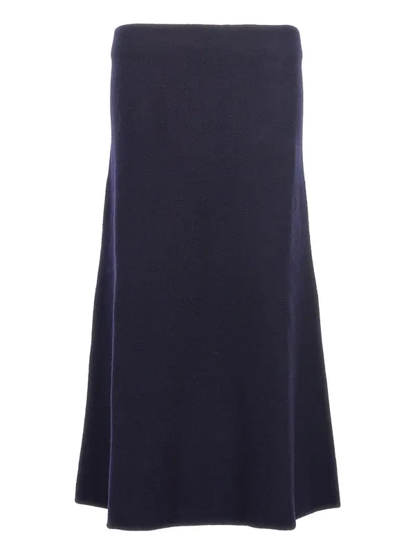 JIL SANDER Long Wool Skirt - Blue