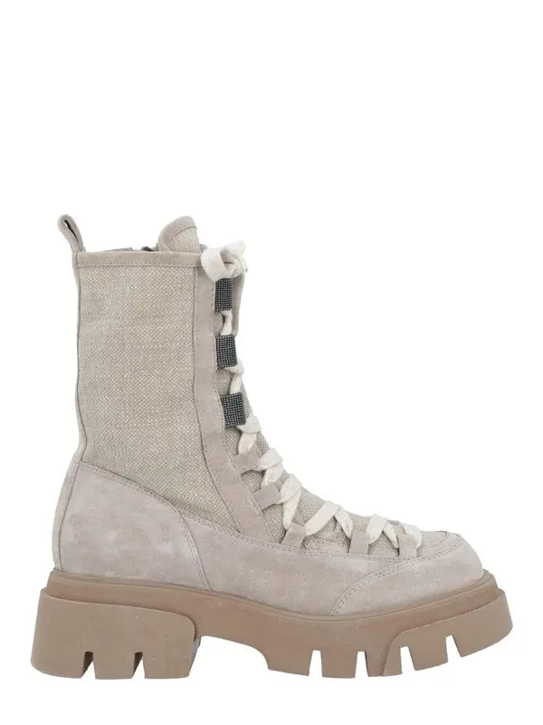Brunello Cucinelli Suede Boots - Cream