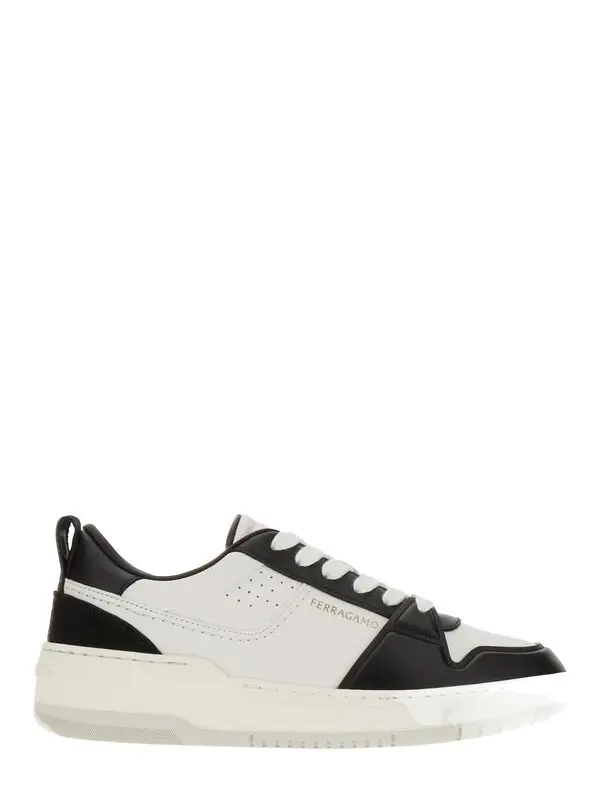 FERRAGAMO Leather Low Top Sneakers - Multicolor