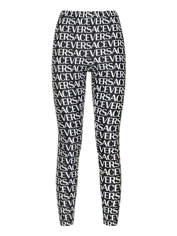 Versace Logo Leggings - Black