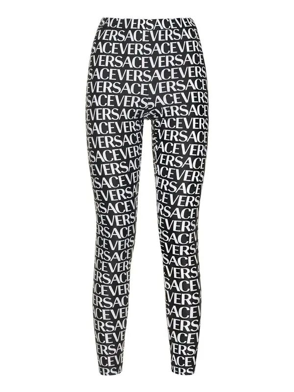Versace Logo Leggings - Black