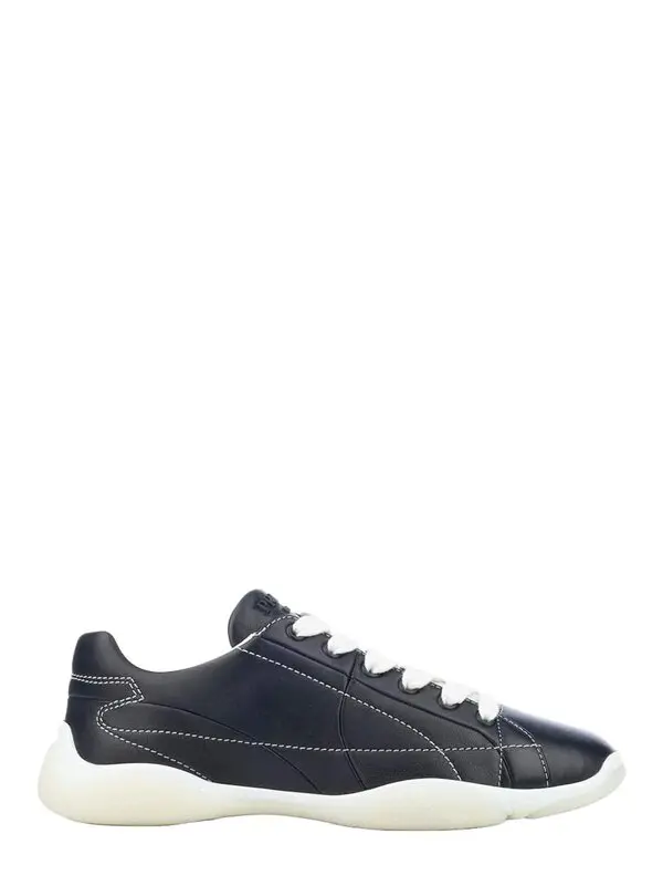 Prada Leather Lace Up Low Top Sneakers - Multicolor