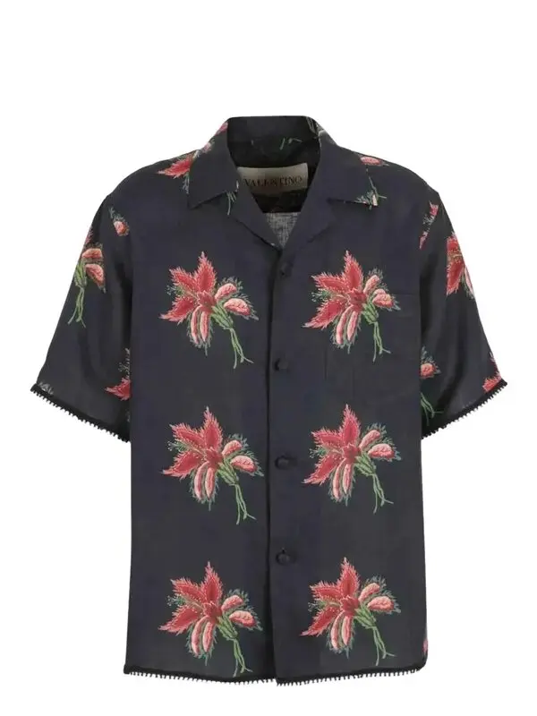 Valentino Garavani Papier Floral` Short Sleeve Shirt - Multicolor