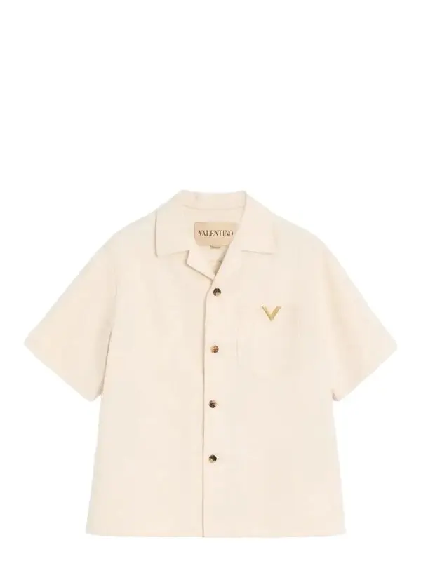 Valentino Garavani Vgold` Denim Short Sleeve Shirt - Multicolor