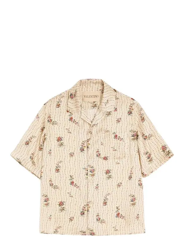 Valentino Garavani Papier Floral` Bowling Shirt - Multicolor