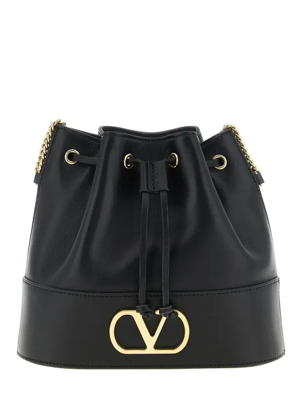 Valentino Garavani Vlogo Signature Mini Bucket Bag - Black
