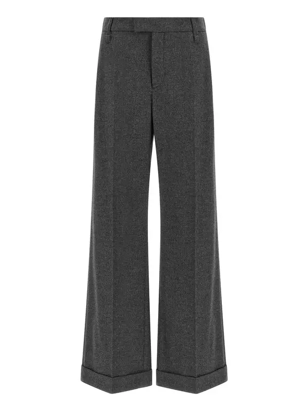 Brunello Cucinelli Virgin Wool And Cashmere Blend Trousers - Gray
