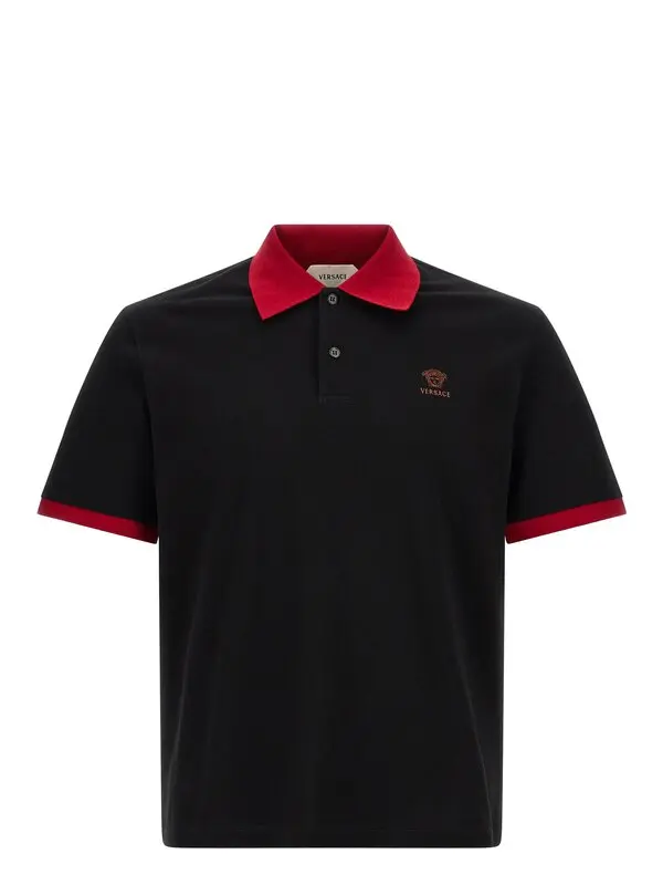 Versace Medusa' Polo Shirt - Black