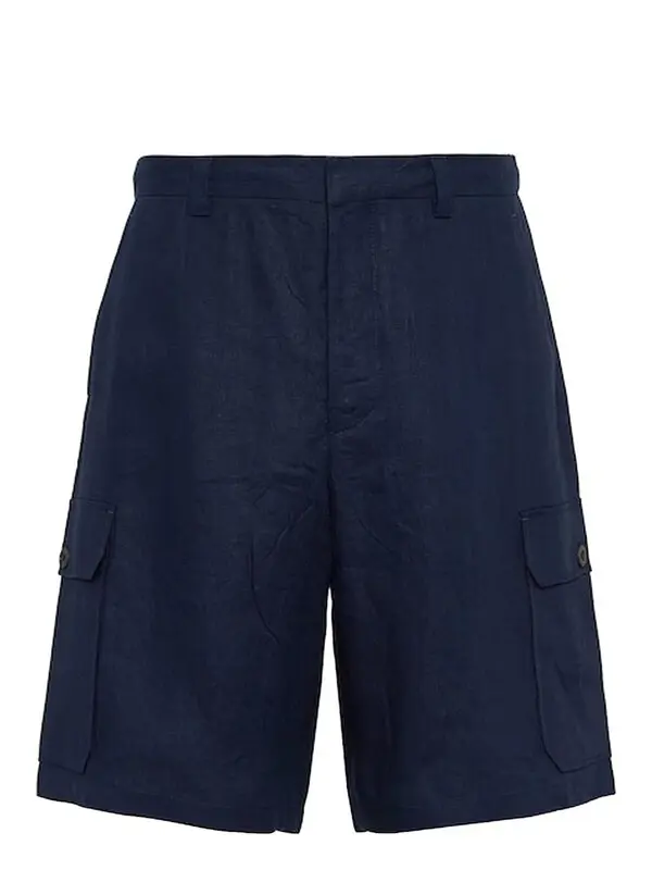 Prada Linen Bermuda - Blue