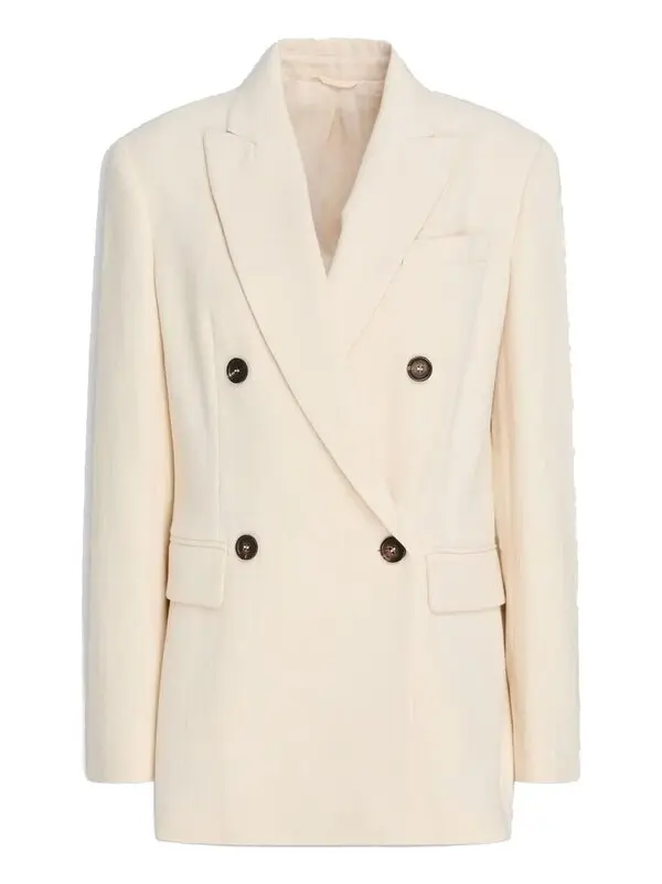 Brunello Cucinelli Cotton Blend Blazer - White