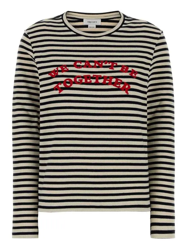 Alexander McQueen Embroidered Stretch Cotton T-shirt - Multicolor
