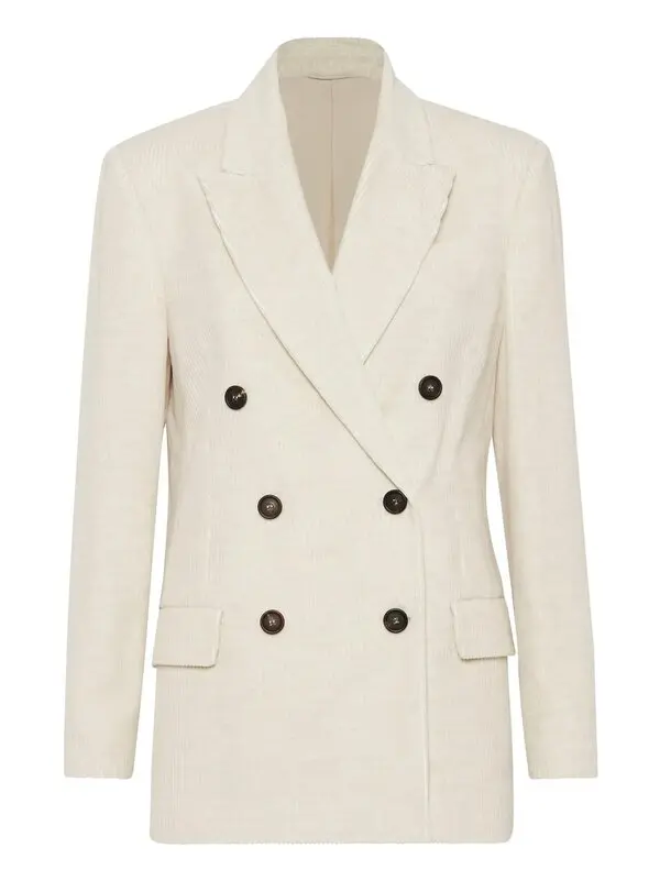 Brunello Cucinelli Corduroy Blazer - White