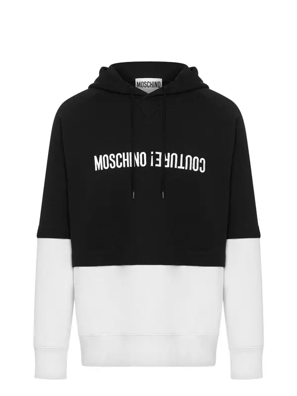 Moschino Cotton Hooded Sweatshirt - Black