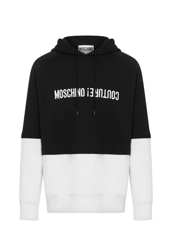 Moschino Cotton Hooded Sweatshirt - Black