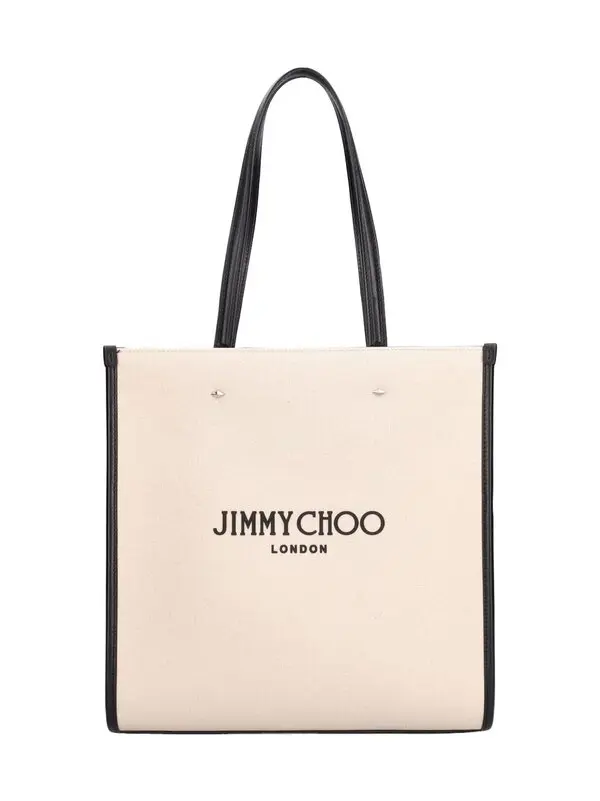 JIMMY CHOO Medium Logo Tote Bag - Cream