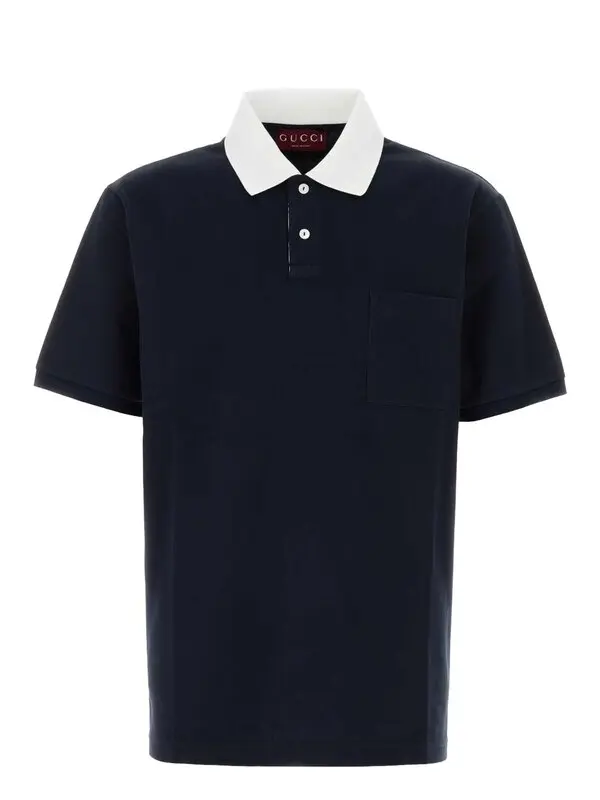 Gucci Midnight Stretch Piquet Polo Shirt - Blue