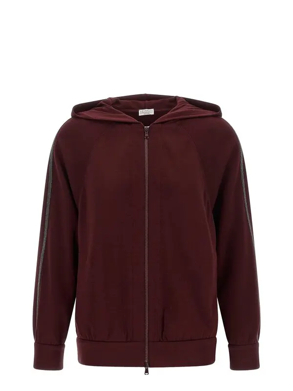 Brunello Cucinelli Raglan Sleeve Zip Up Hoodie - Multicolor