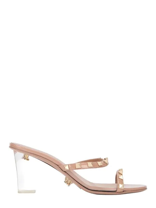 Valentino Garavani Rockstud Transparent Mules - Cream