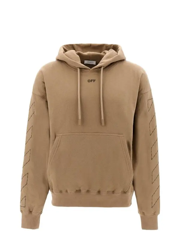Off-White Logo Embroidered Hooded Sweatshirt - Multicolor