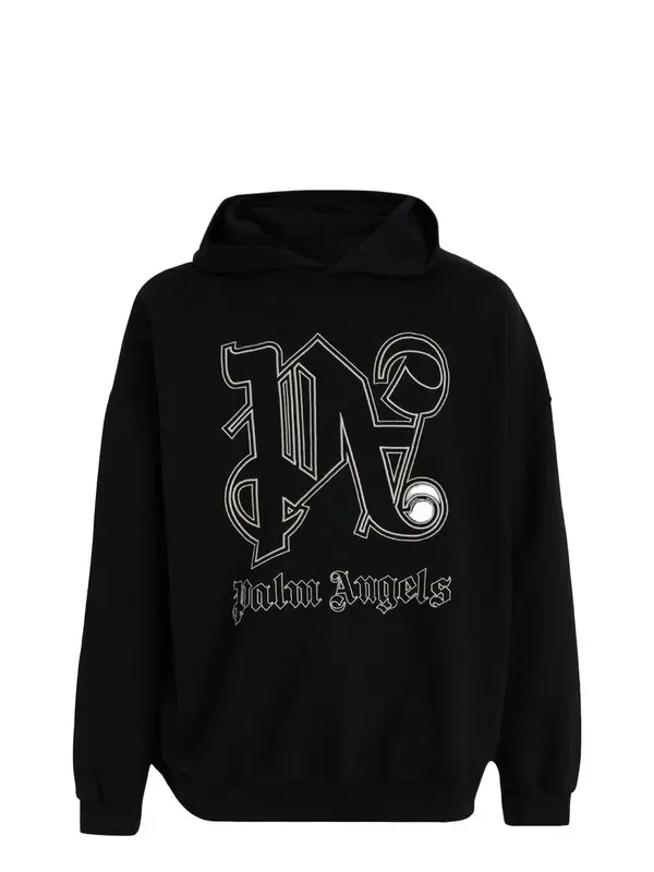 Palm Angels Black Graphic Logo Hoodie Sweatshirt - Multicolor