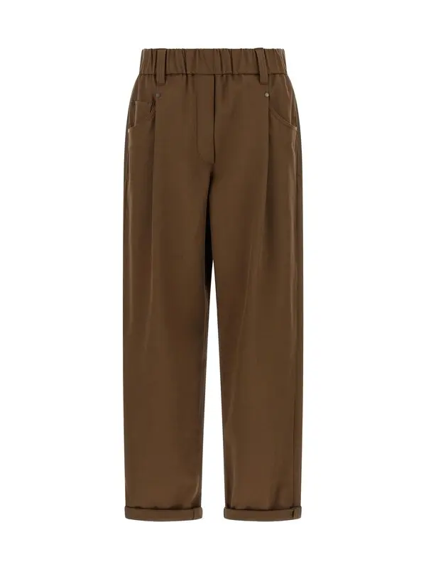 Brunello Cucinelli Baggy Pull-on' Pants - Brown