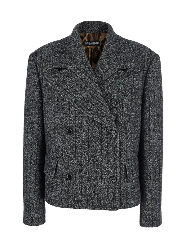 Dolce & Gabbana Wool Blend Double-breasted Jacket - Multicolor