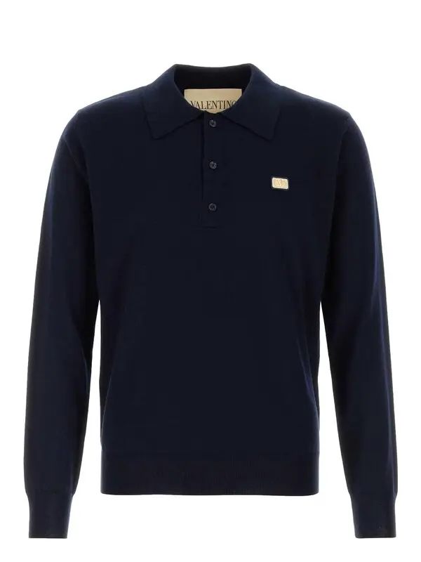 Valentino Garavani Midnight Wool Polo Shirt - Blue