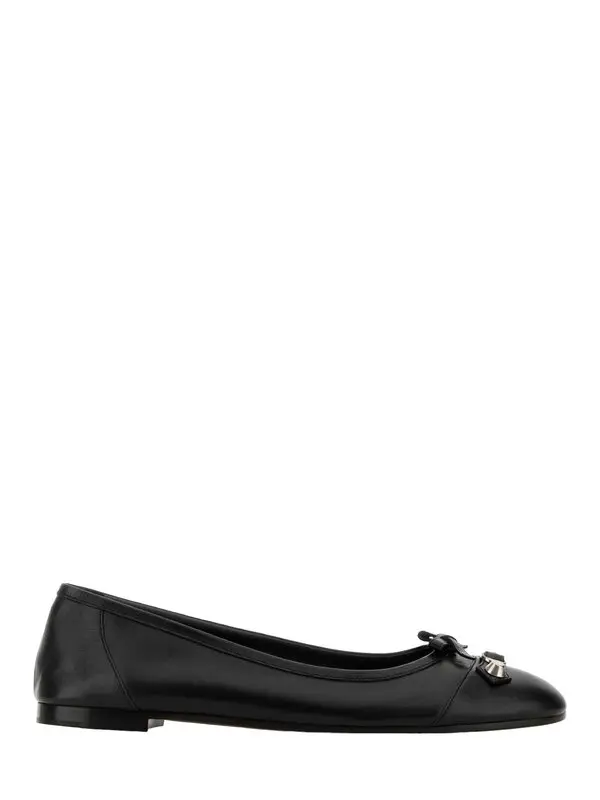 Balenciaga Leather City Up Ballerinas - Black