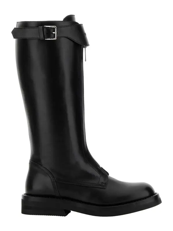 Alexander McQueen Leather Countryside Boots - Black