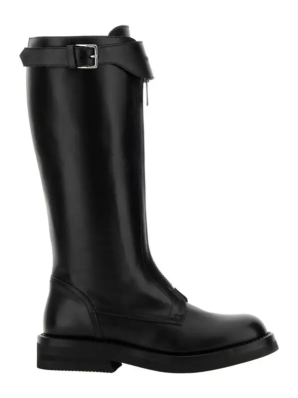 Alexander McQueen Leather Countryside Boots - Black