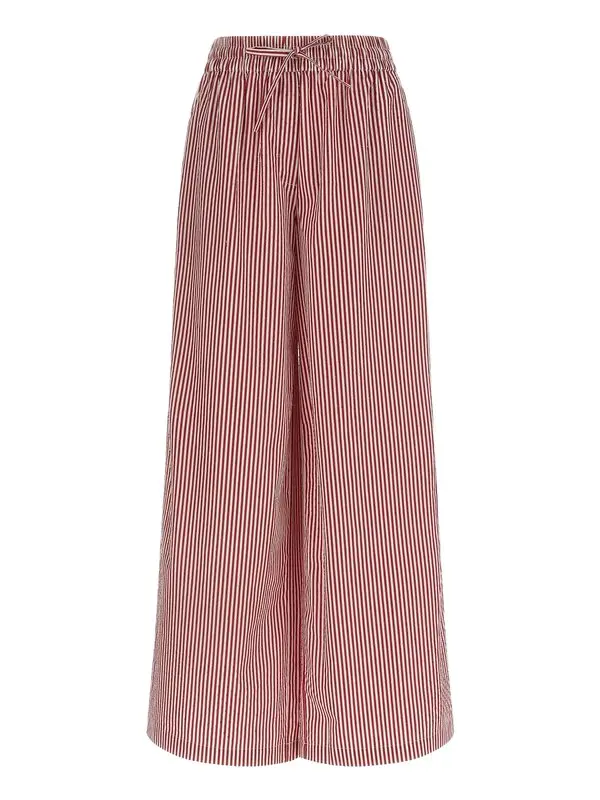 P.a.r.o.s.h Cashine Cotton Poplin Striped Pants - Red