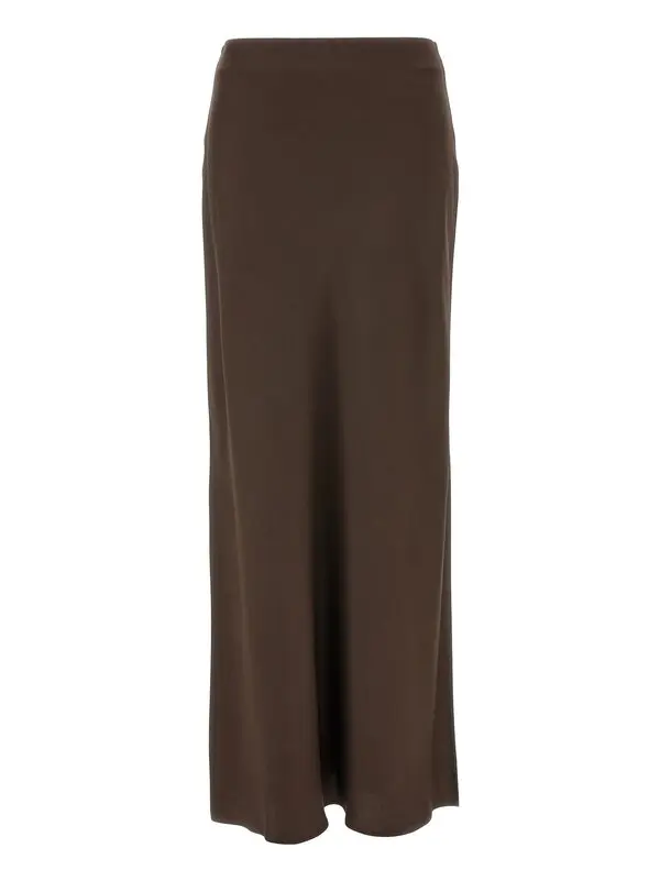 Brunello Cucinelli Slit Skirt - Brown