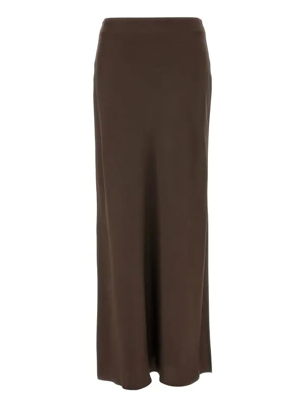 Brunello Cucinelli Slit Skirt - Brown