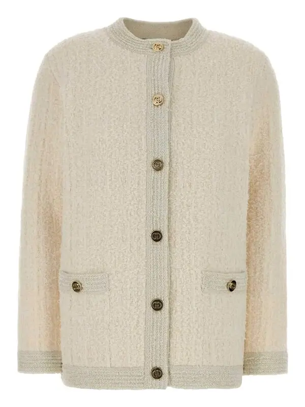 Gucci Stretch Boucle Cardigan - White