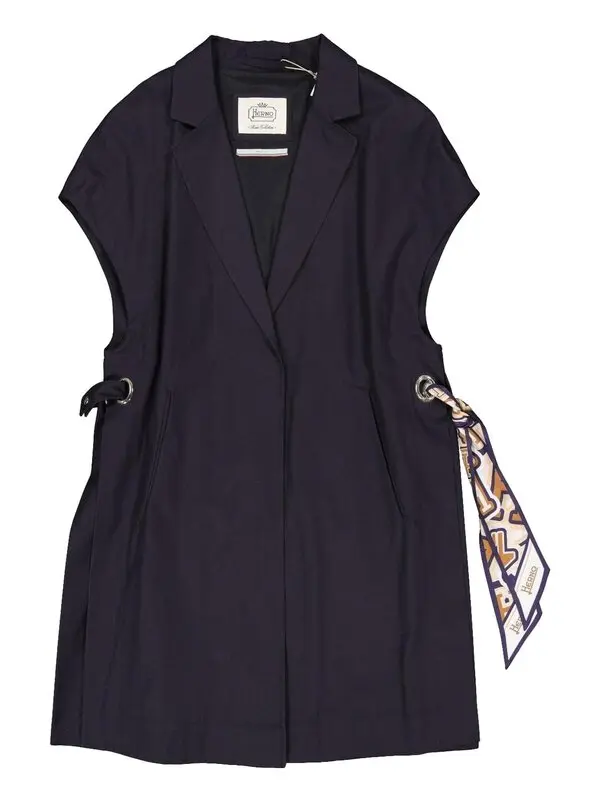 Herno Sleeveless Long Coat - Blue