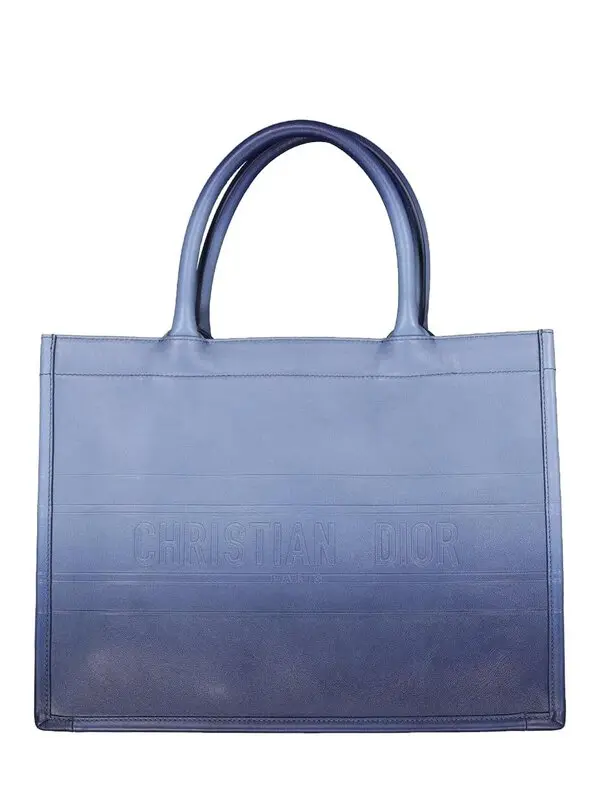Dior Leather Medium Book Tote Bag - Blue