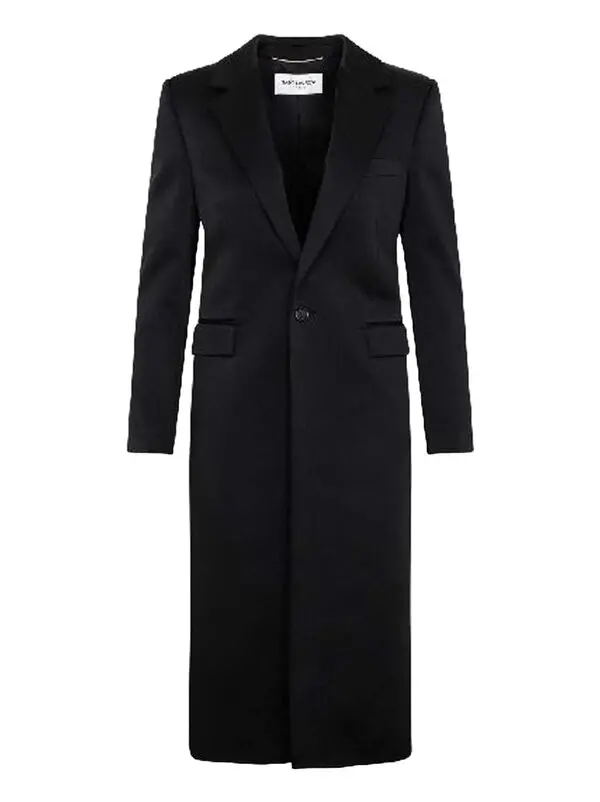 Saint Laurent Satin Coat - Black