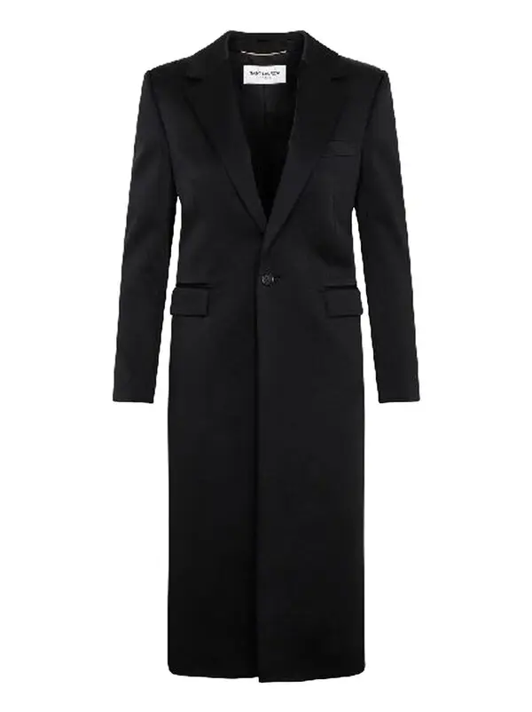 Saint Laurent Satin Coat - Black