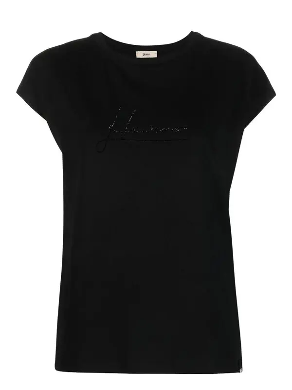Herno Crystal-embellished Logo T-shirt - Black