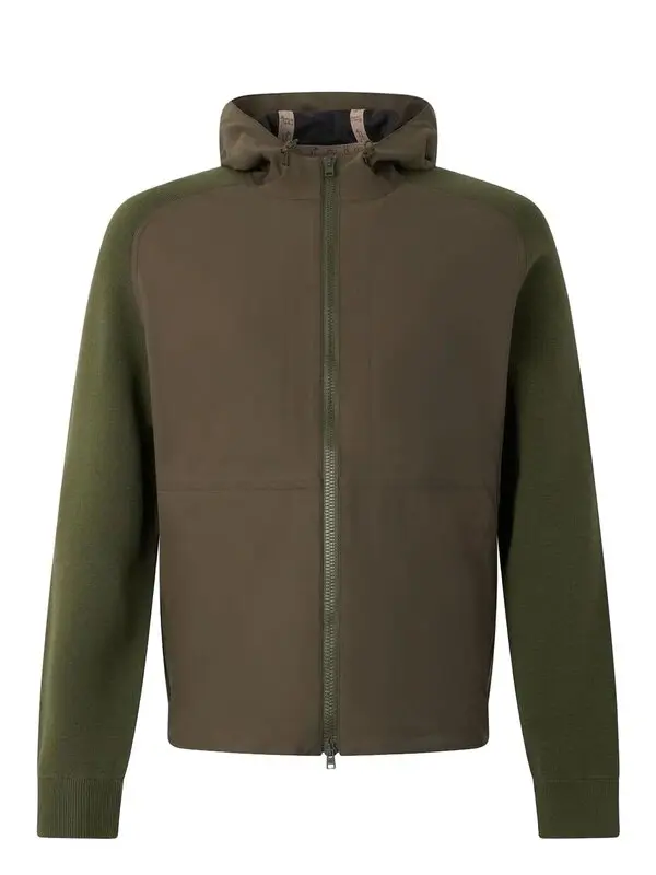Herno Panelled Hooded Jacket - Green