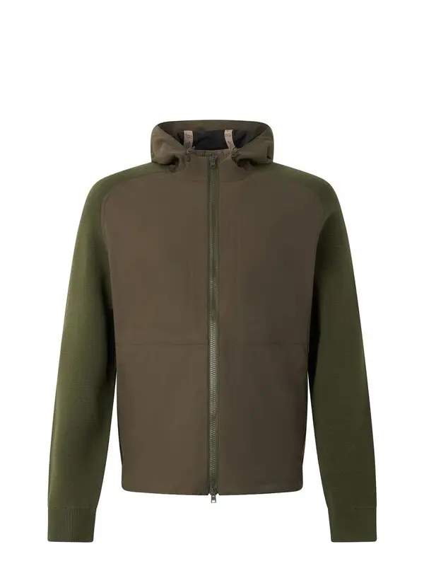 Herno Panelled Hooded Jacket - Green