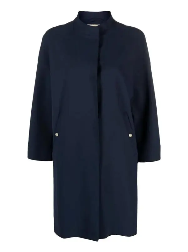 Herno Concealed-fastening Coat - Blue