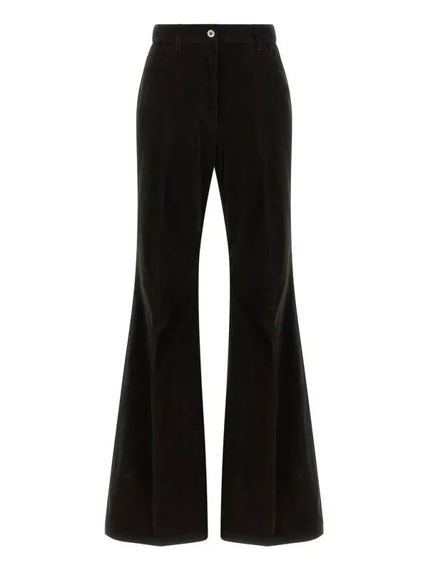 FERRAGAMO Velvet Flare Trousers - Brown