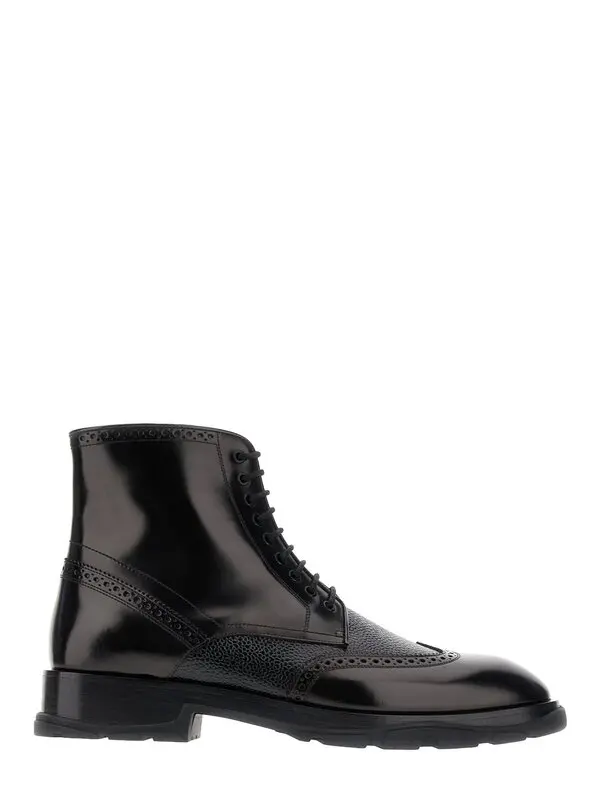 Alexander McQueen Leather Brogue Boots - Multicolor