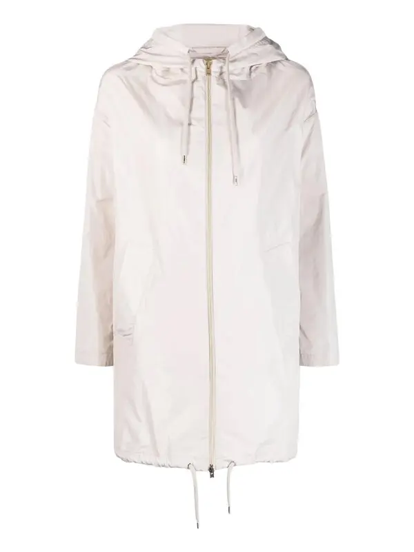 Herno Techno Taffeta Parka Coat - White