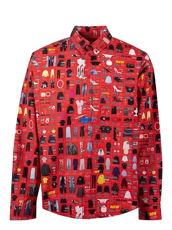 Balenciaga Printed Shirt - Red