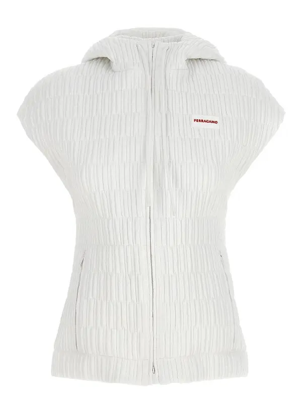 FERRAGAMO Hooded Vest - White