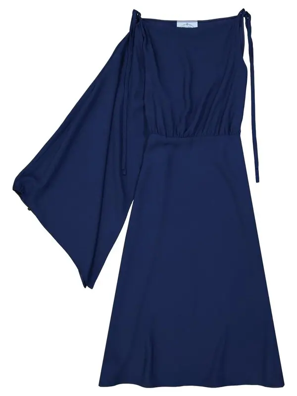 Prada Flared One Sleeve Midi Dress - Blue